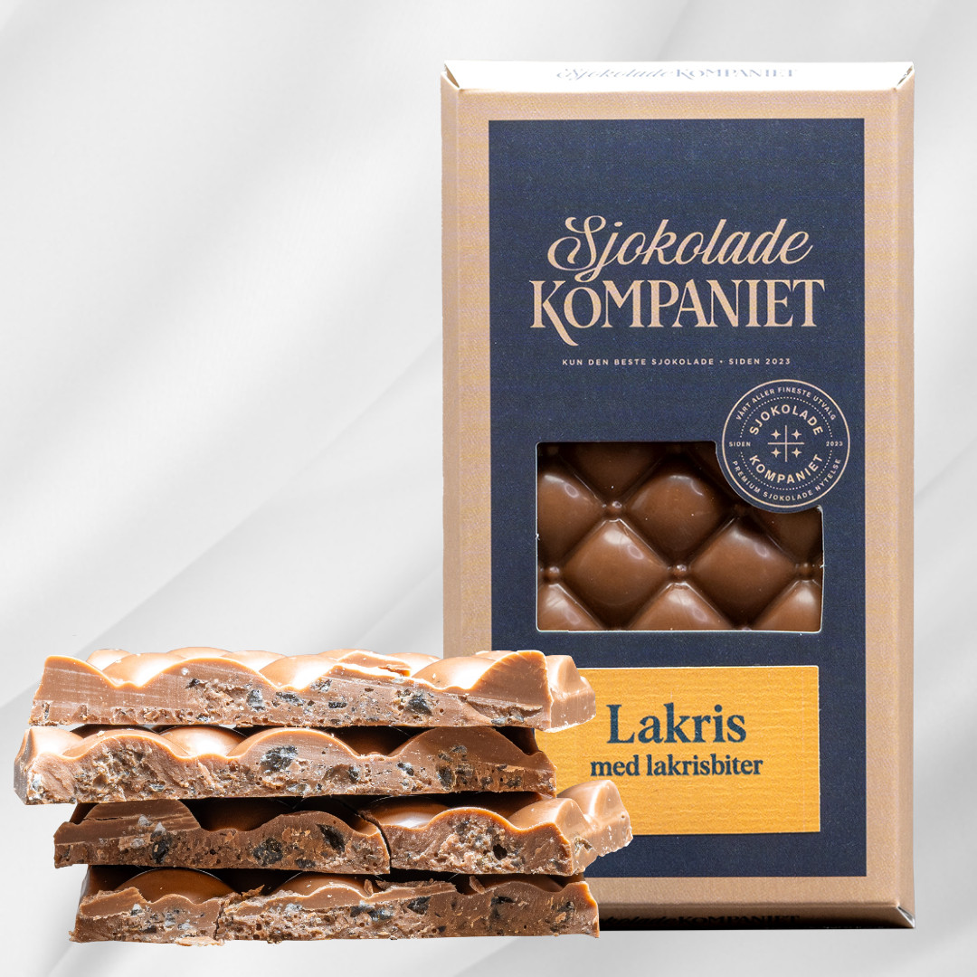 Salt Lakris – Lys Sjokolade med Grovknust Lakris | Sjokoladekompaniet